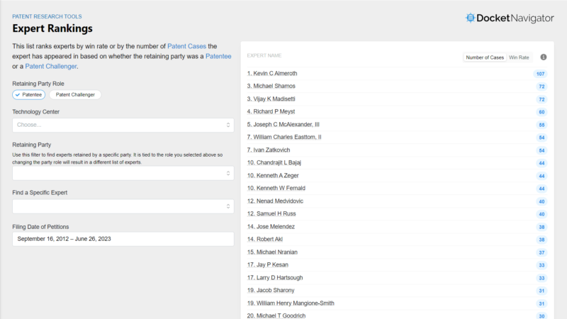PTAB Expert Rankings – Help Center