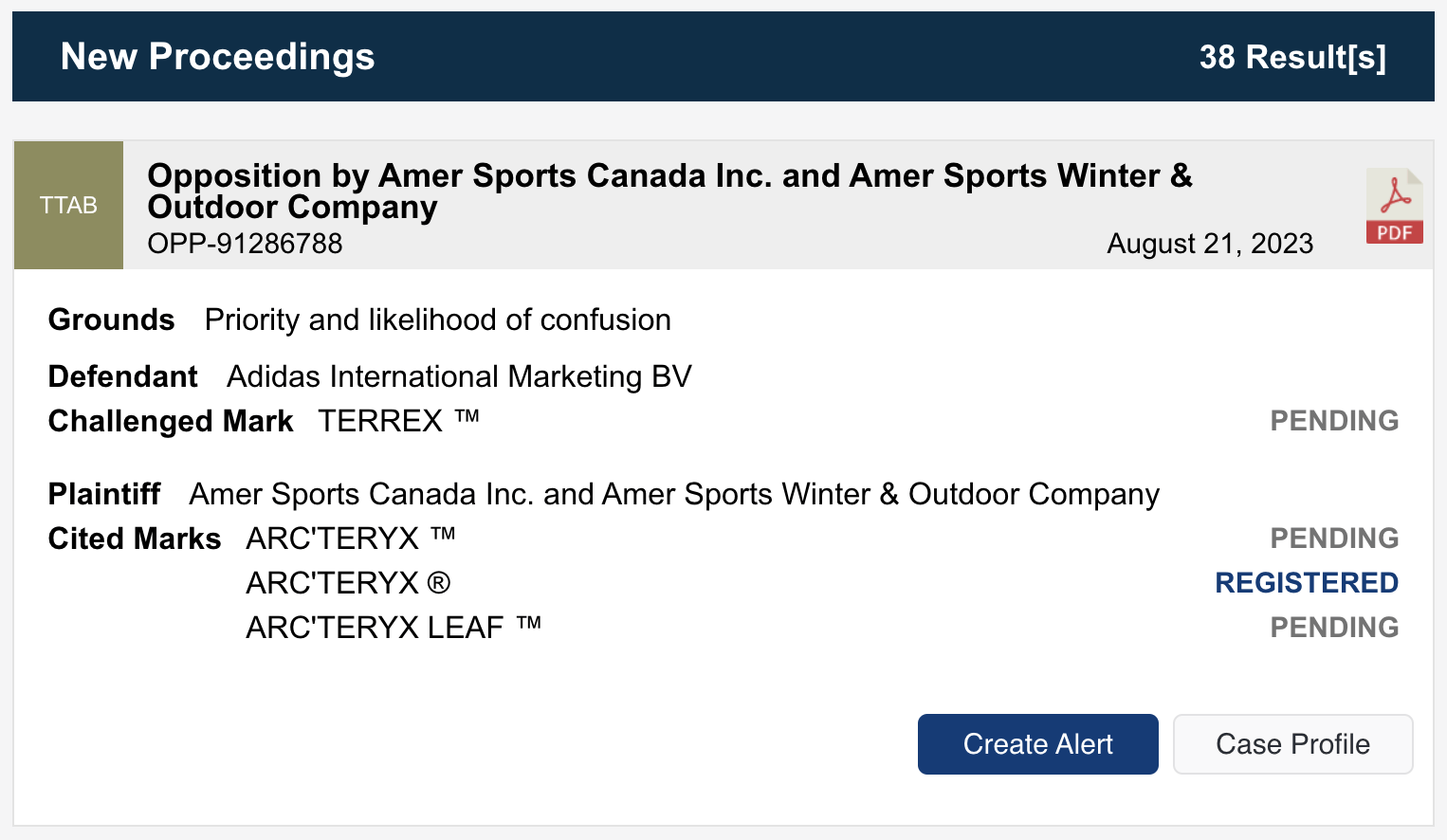 TTAB Docket Report – Help Center